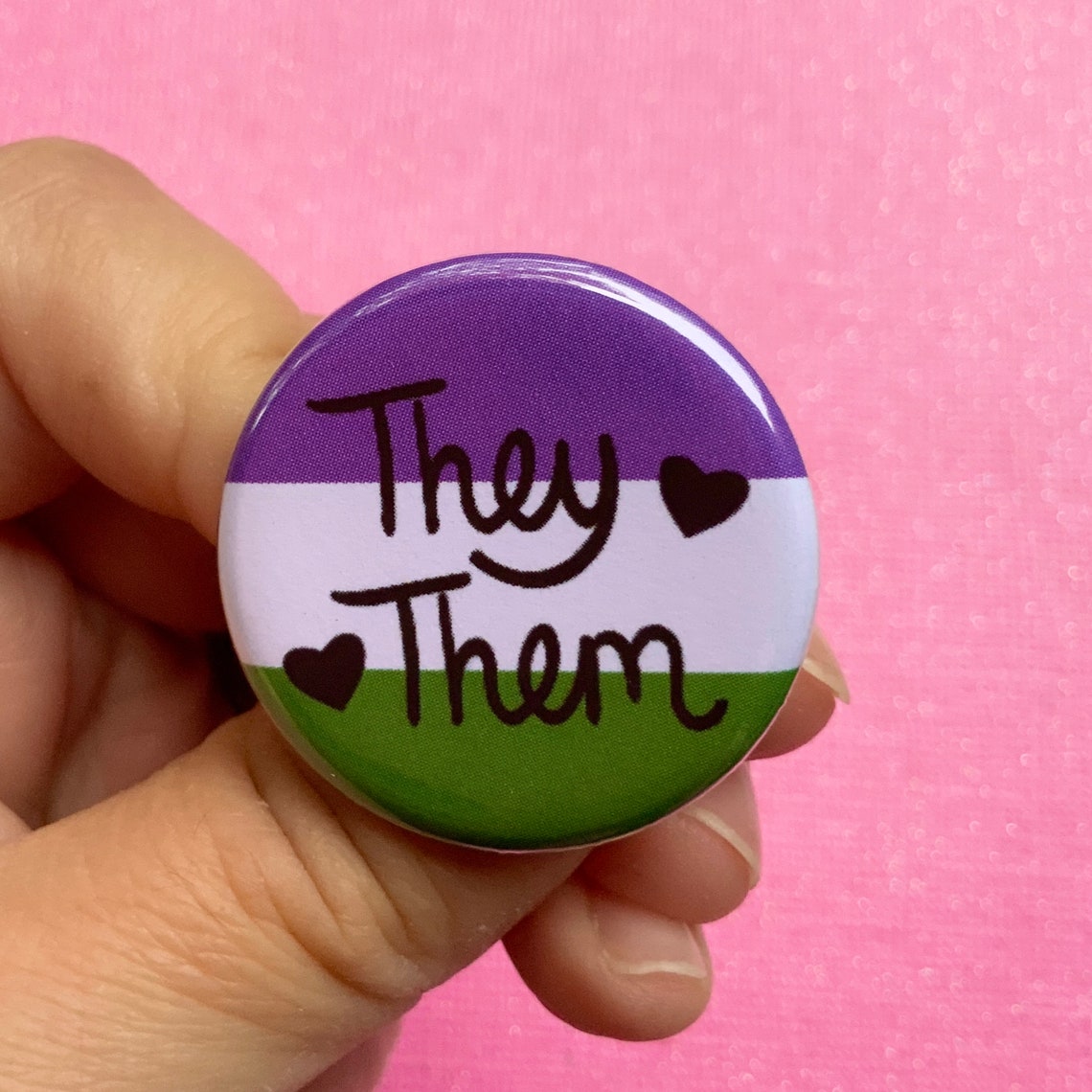 Genderqueer Pride Flag Pronoun 1.25 Inch Pin Back Button - Etsy