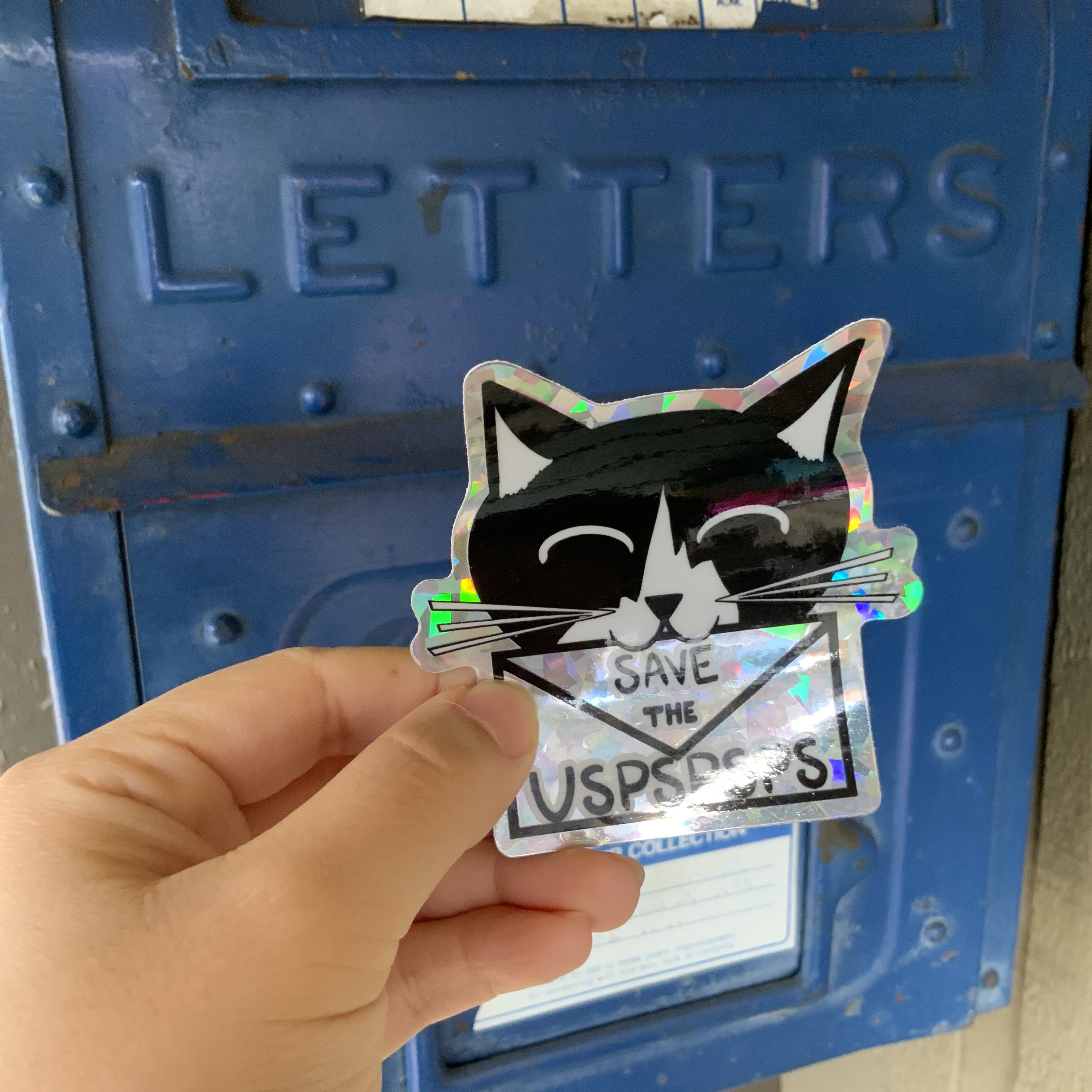 Save the USPS Cat Holographic Waterproof Sticker Water - Etsy