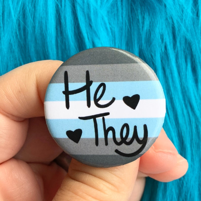 Demiboy Pride Flag Pronoun Pin Back Button Any Pronouns - Etsy UK