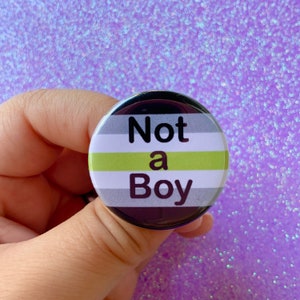 Not a Girl | Not a Boy | Not | Agender Pride Flag 1.25” Inches Pin Back ...