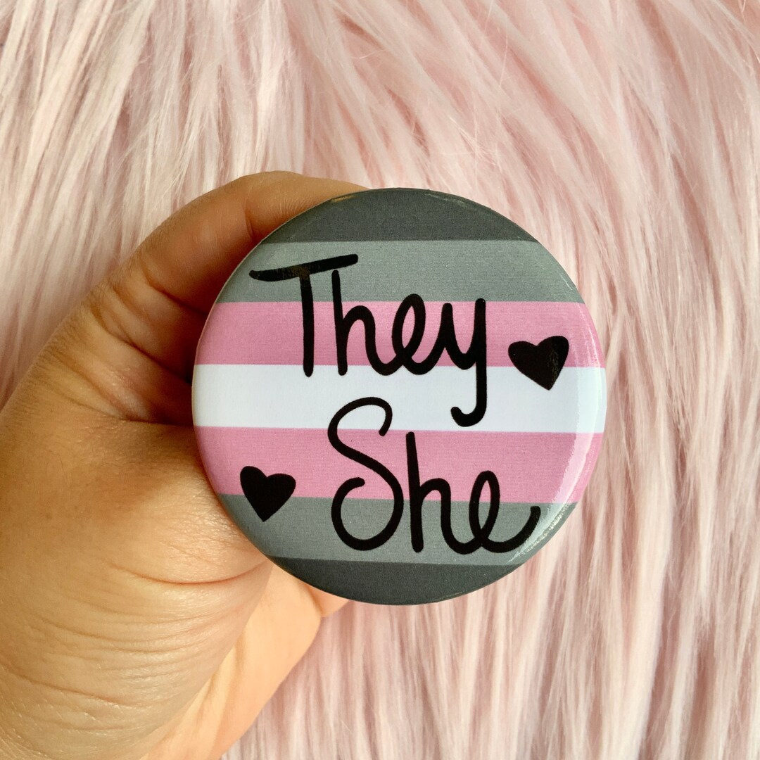 Big A Pin They/she Demigirl Pride Flag Pronoun Pin Back - Etsy