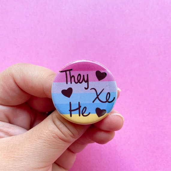 Genderflux Pride Flag Pronoun 1.25 Inch Pin Back Button - Etsy