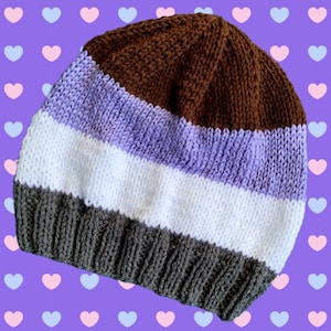 Gender Apathetic Pride Handknit Slouchy Beanie | Apagender | Subtle ...