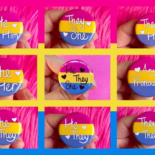 Genderfluid Pride Flag Pronoun Pin Back Button They/them - Etsy