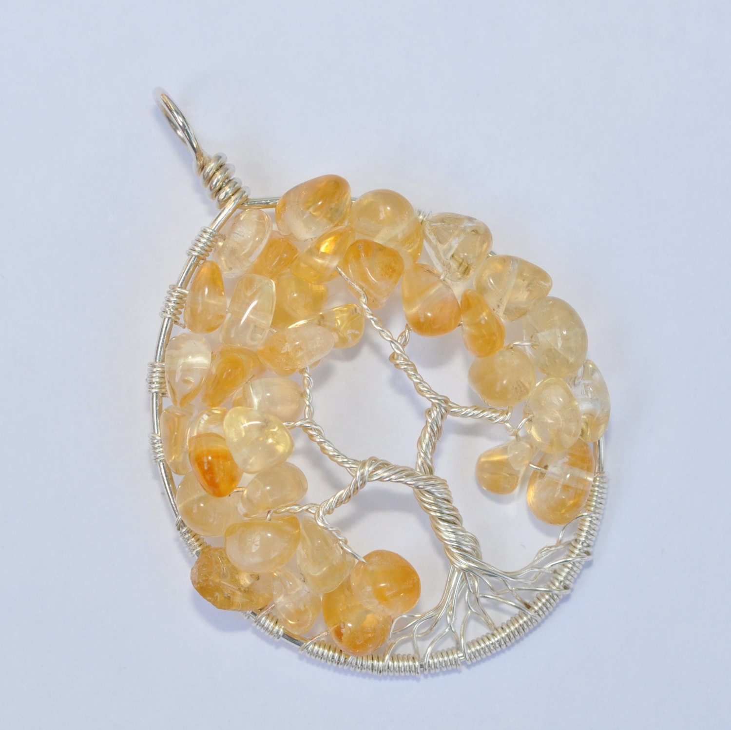 Handmade Tree of Life Pendant With Citrine Semi Precious Gemstones - Etsy