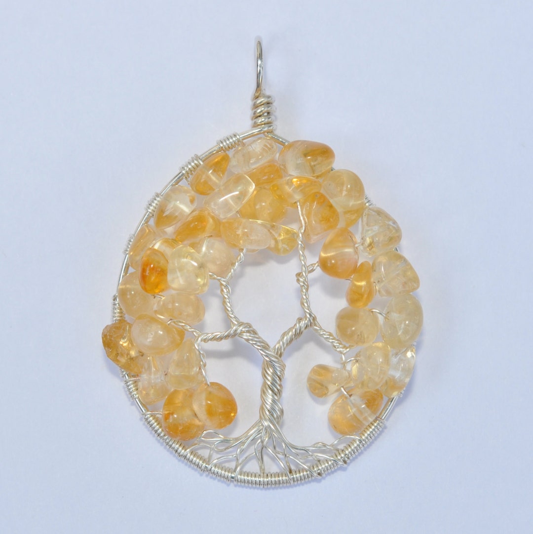 Handmade Tree of Life Pendant With Citrine Semi Precious Gemstones - Etsy