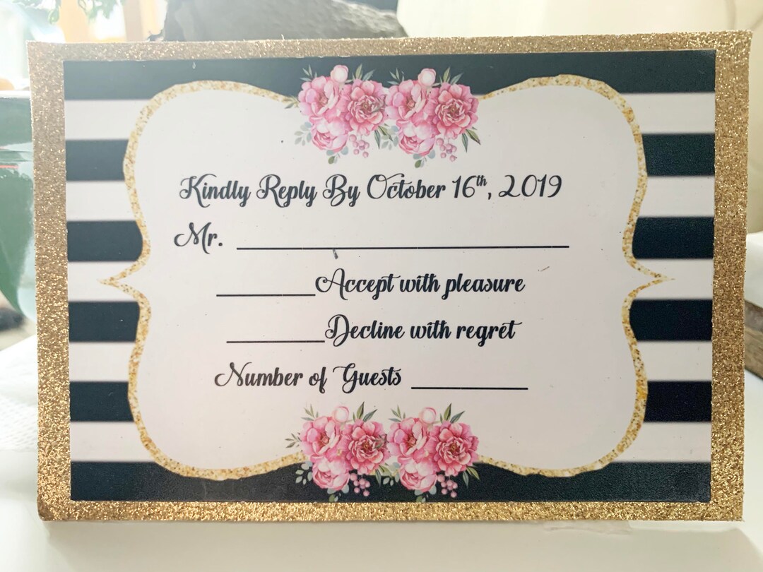 Kate Spade Inspired RSVP Cards - Etsy