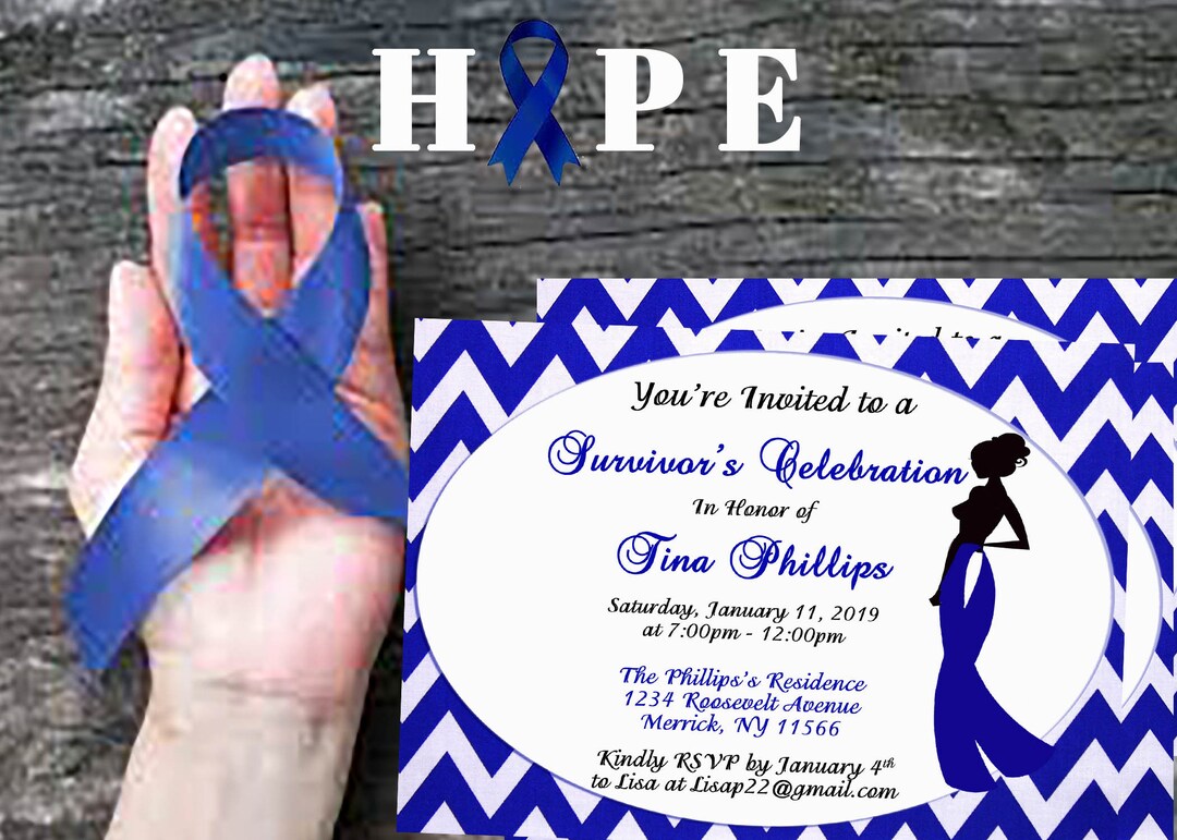 Colon Cancer Survivor Invitation - DIGITAL INVITE - Etsy