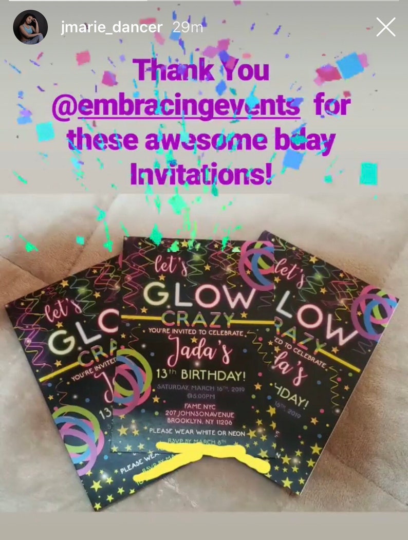 Lets Glow Crazy Invitations - Digital Invitation - Etsy