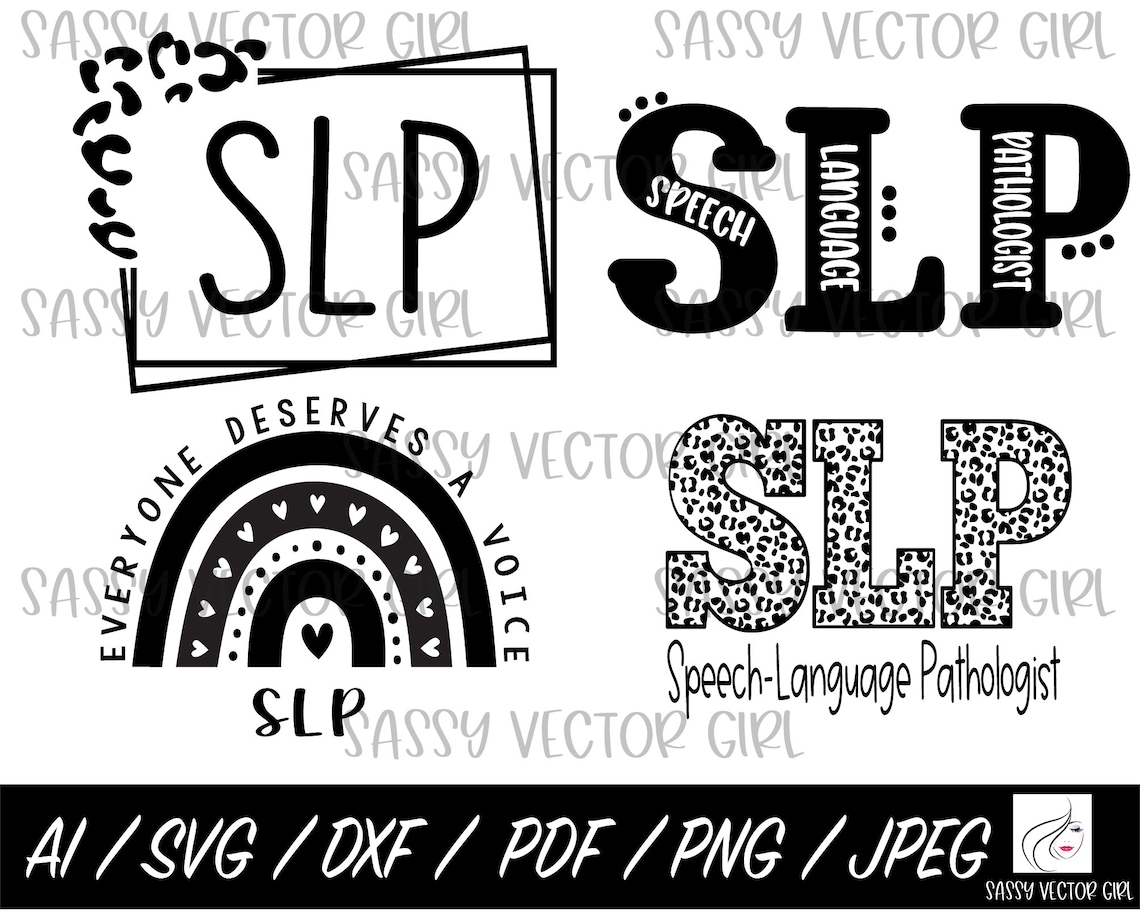 SLP Bundle Svg Speech Language Pathologist Svg SLP Png - Etsy