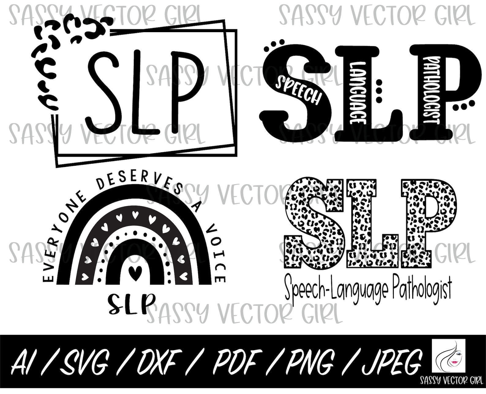SLP Bundle Svg Speech Language Pathologist Svg SLP Png - Etsy