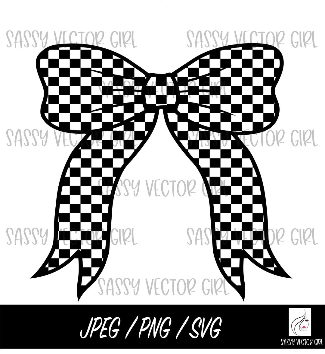 Checkered Bow Png, Checkered Coquette Bow Png, Retro Checker Board Bow ...