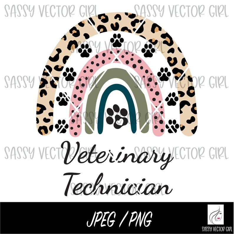Vet Tech Rainbow Png, Vet Tech Shirt Png, Veterinary Technician Leopard ...