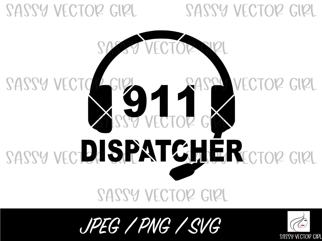 911 Dispatcher SVG Dispatcher Cut File Thin Yellow PNG - Etsy