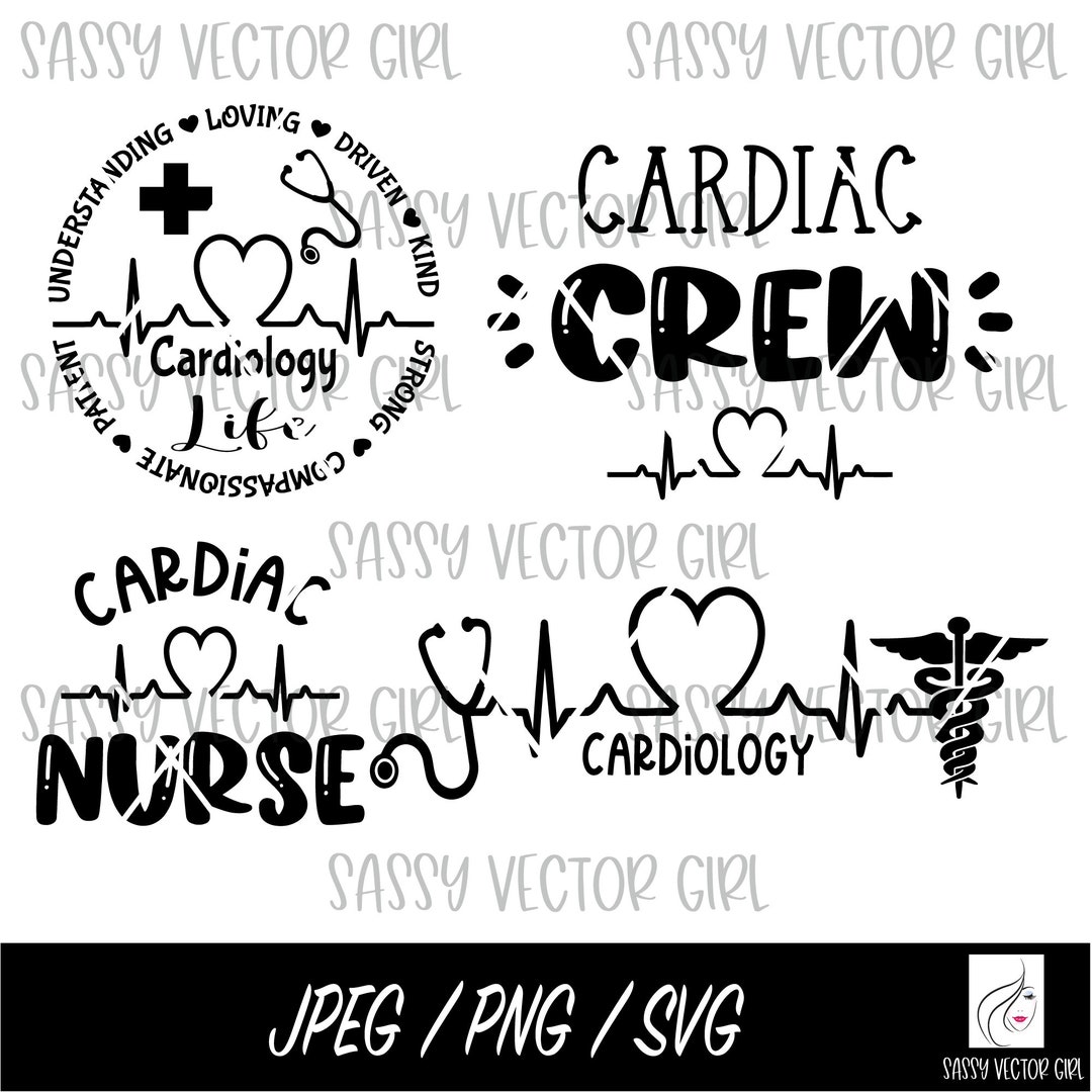 Cardiology Bundle Svg, Cardiac Nurse Cut File, Cardiac Crew Shirt ...