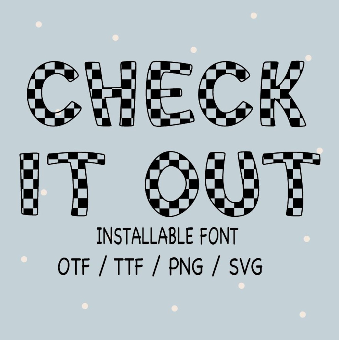 Checkered Font Svg, Checkered Alphabet and Numbers, Checkered Letters ...
