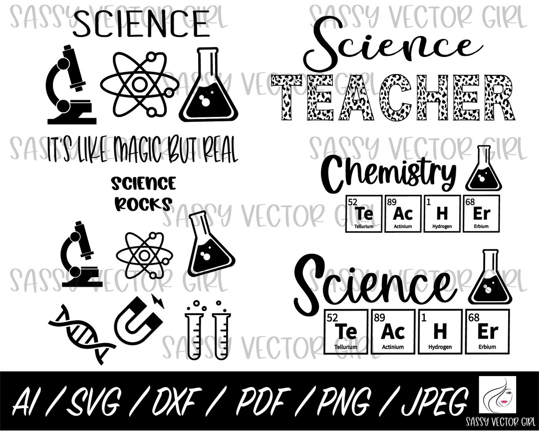 Science Bundle Svg, Science Teacher SVG, Science Clipart Png, Science ...
