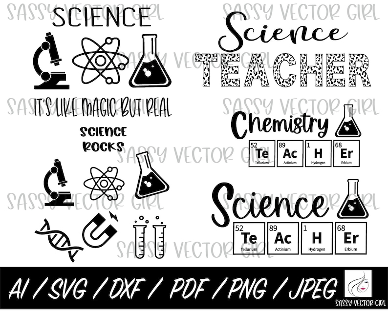 Science Bundle Svg, Science Teacher SVG, Science Clipart Png, Science ...