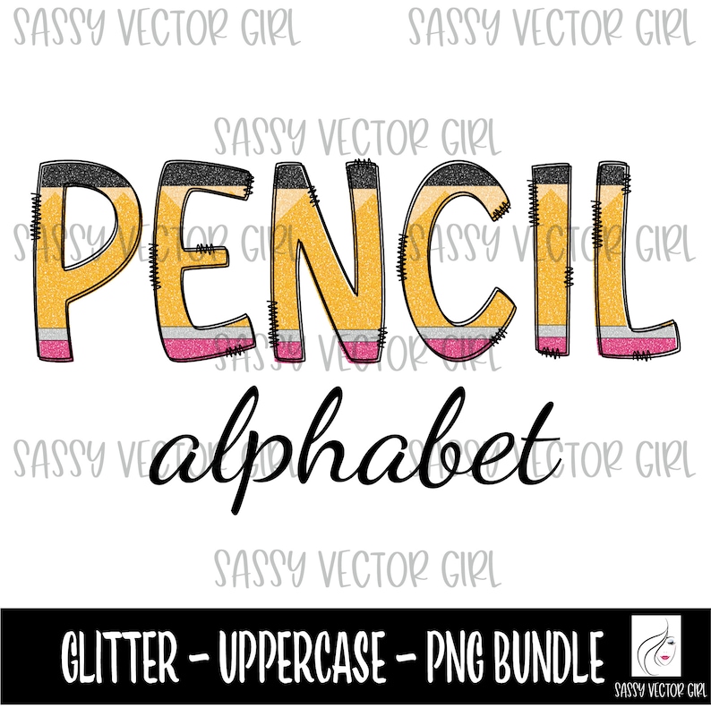 Glitter Pencil Doodle Letters Alphabet PNG, Pencil Alphabet Letters ...
