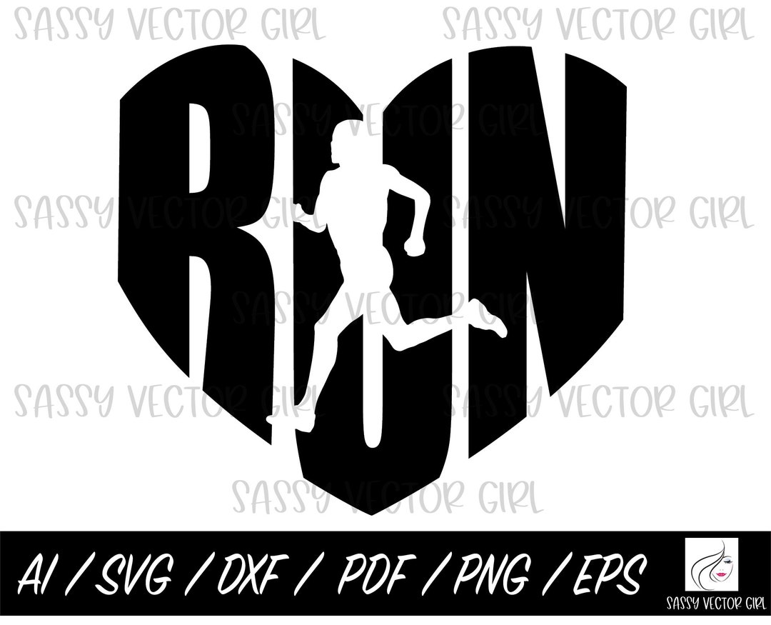 Runner Svg, Run Heart Instant Download, Running PNG, Cut Files for ...