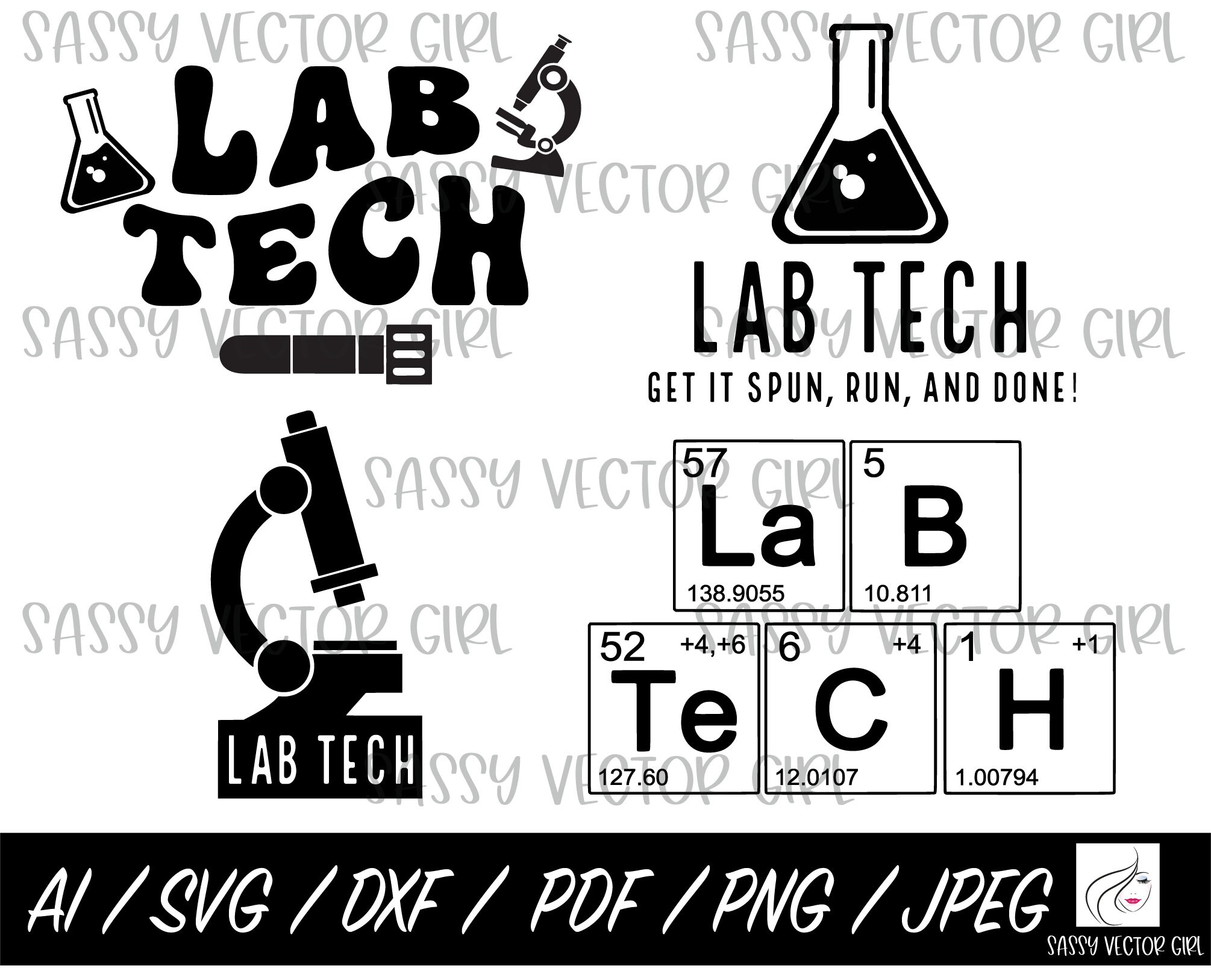 Lab Tech SVG Bundle, Lab Technician Svg, Periodic Table Svg, Lab Tech ...
