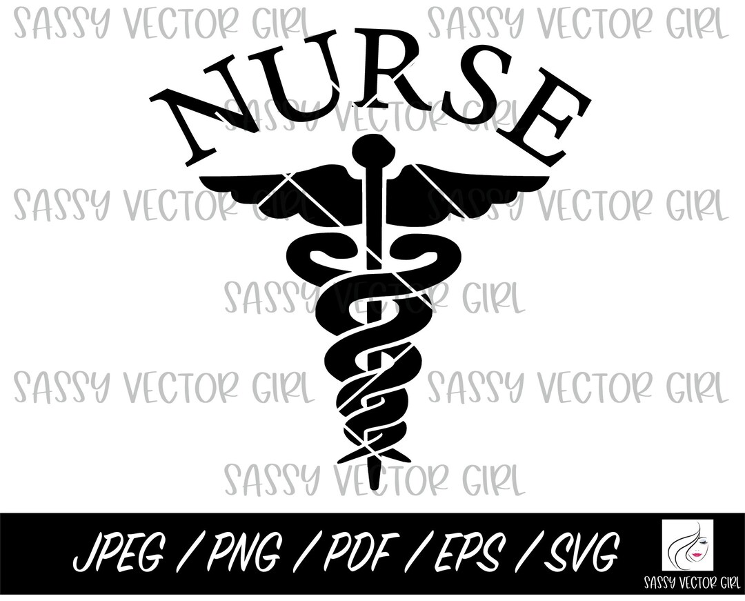 Nurse Caduceus Svg, Caduceus Png, Medical Symbol Dvg, Nurse Shirt ...