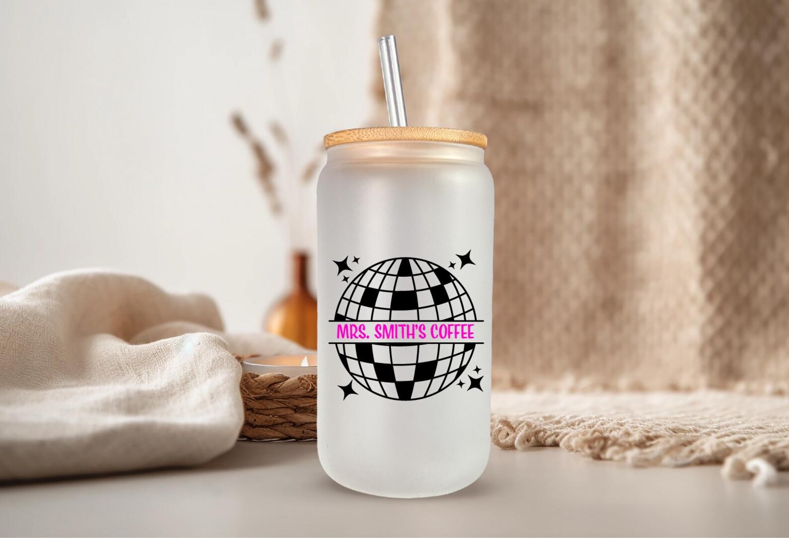 Disco Ball Monogram Svg, Disco Ball Split Frame Png, Mirror Ball Cut ...