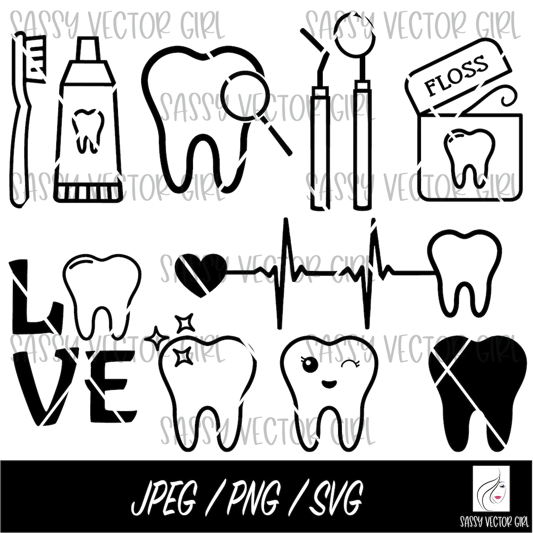 Dental Clipart Svg Bundle, Dentist Svg, Dental Assistant Svg, Teeth Svg ...