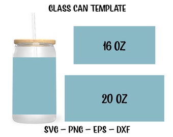 16oz & 20oz Can Glass Full Wrap Template Svg, Can Glass Wrap, Can Glass ...