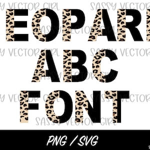 Half Leopard Font SVG Bundle, Black Leopard Alphabet Letters PNG ...