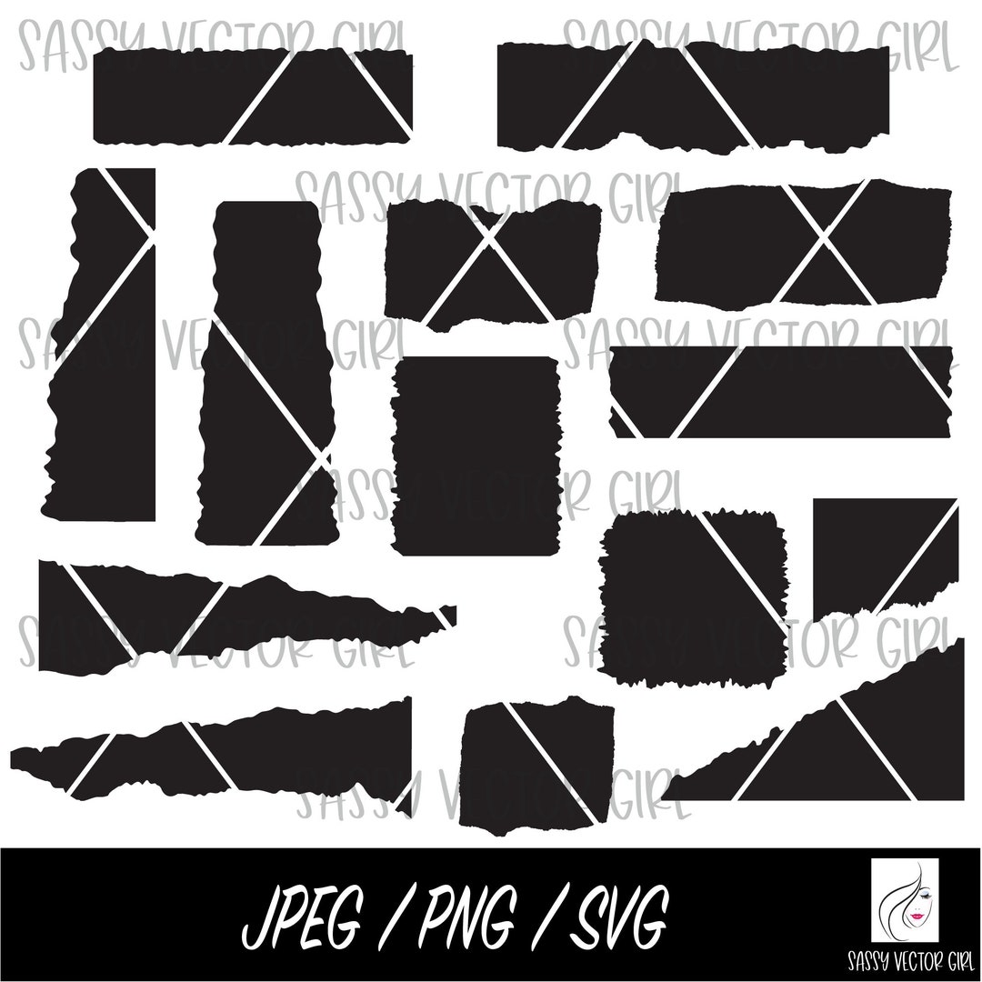 Torn Paper SVG, Ripped Paper Clip Art, Digital Torn Edge, Torn Edge SVG Bundle, Torn Paper Png ...