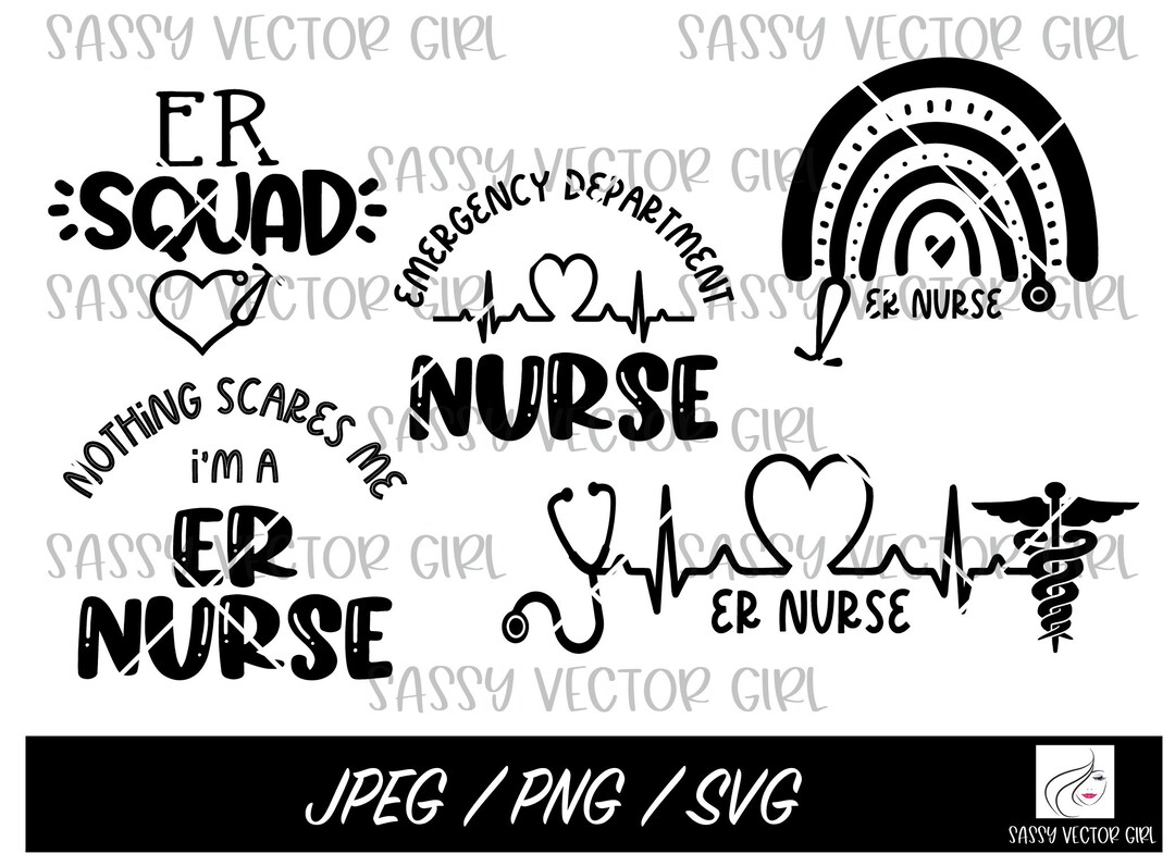 ER Nurse Svg Bundle, ER Nurse Cut File, Emergency Room Nurse Shirt ...