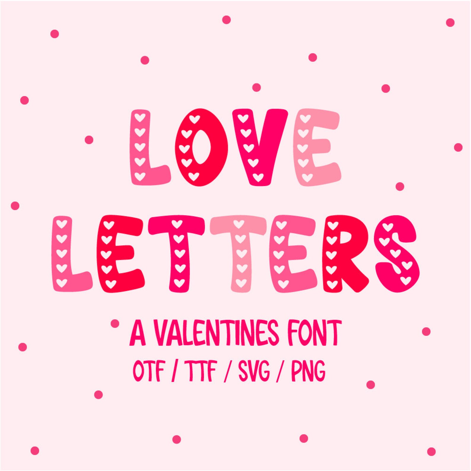 Valentine Font TTF, Heart Font, Valentine's Day Font, Cute Hearts ...