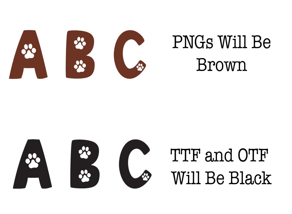 Dog Font Ttf, Dog Paw Print Font, Animal Fonts, Pet Fonts, Craft Fonts ...