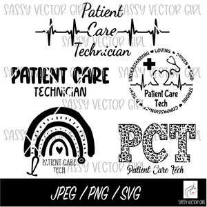 Patient Care Technician Svg Bundle, PCT Svg, PCT Png, Patient Care Tech ...