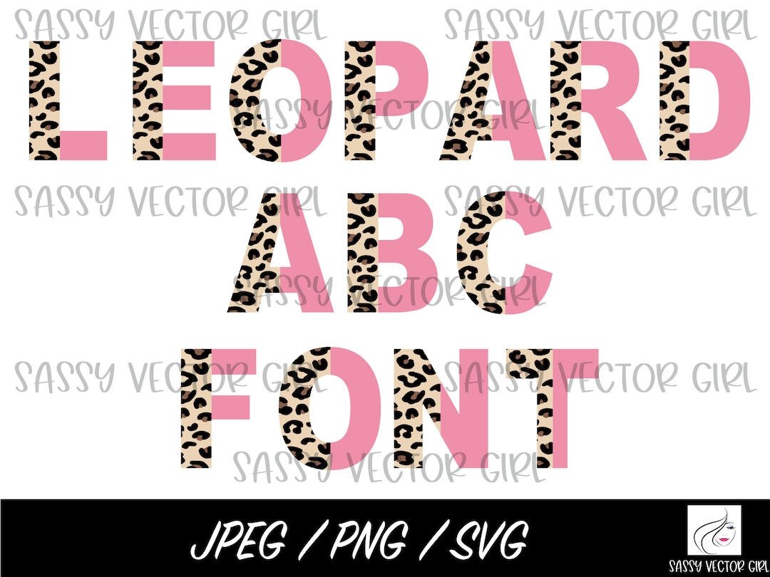 Half Leopard Font SVG Bundle, Pink Leopard Alphabet Letters PNG ...