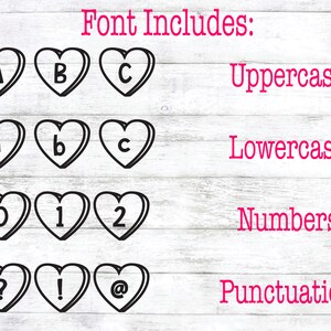 Valentine Font TTF, Heart Alphabet Svg, Valentine's Day Font, Cute ...