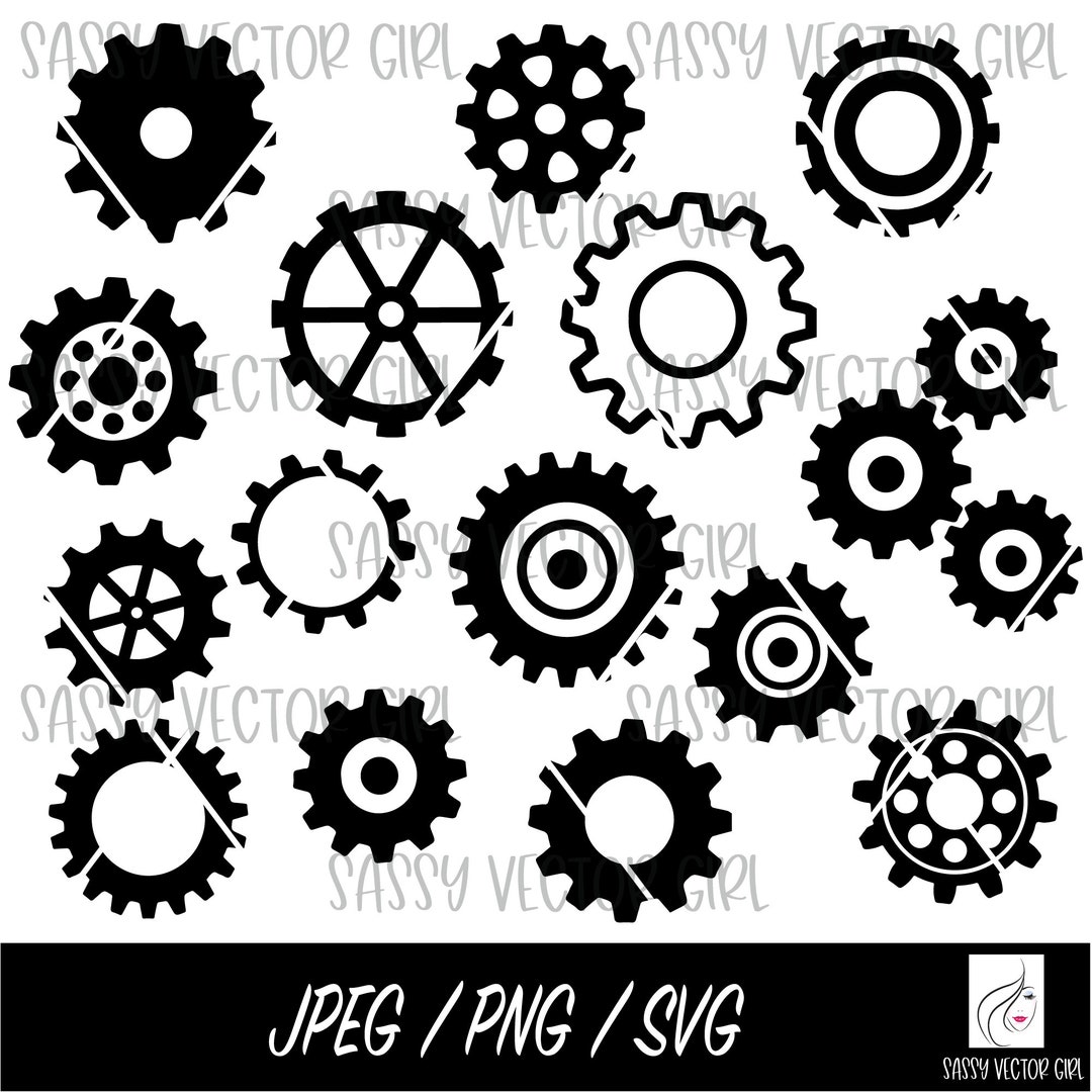 Gears SVG, Steampunk PNG, Robotics Svg, Gear Cogs Svg Bundle, Gear ...