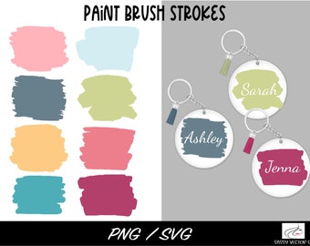 Paint Brush Stroke Svg Bundle Paint Brush Svg Paint Stroke Svg Keychain ...