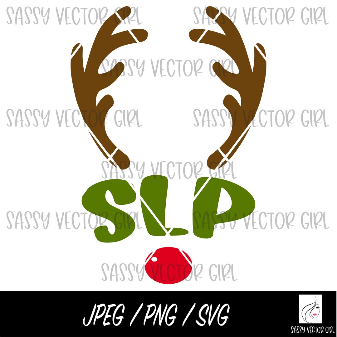 SLP Christmas SVG, Christmas Speech Therapist Reindeer Png, Holiday ...