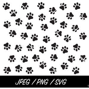 Paw Print Svg, Paw Seamless Pattern Svg, Paw Svg, Dog Paw Svg, Animal ...