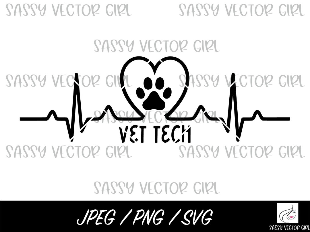 Vet Tech Svg, Veterinary Technician Instant Download, Heartbeat ...