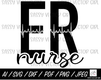 ER Nurse Svg, ER Nurse Cut File, Floral Stethoscope Png, Emergency Room ...