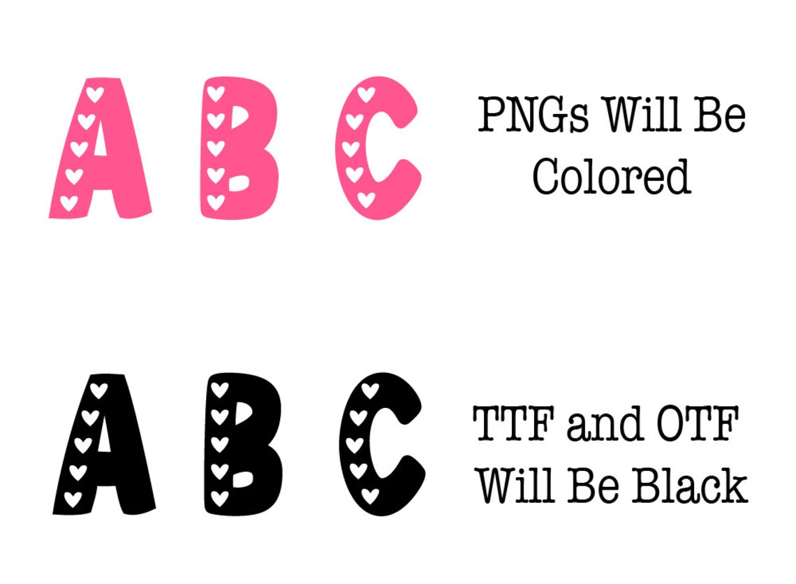 Valentine Font TTF, Heart Font, Valentine's Day Font, Cute Hearts ...