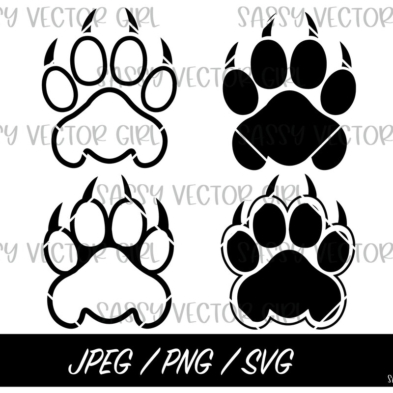 Panther Paw Svg - Etsy