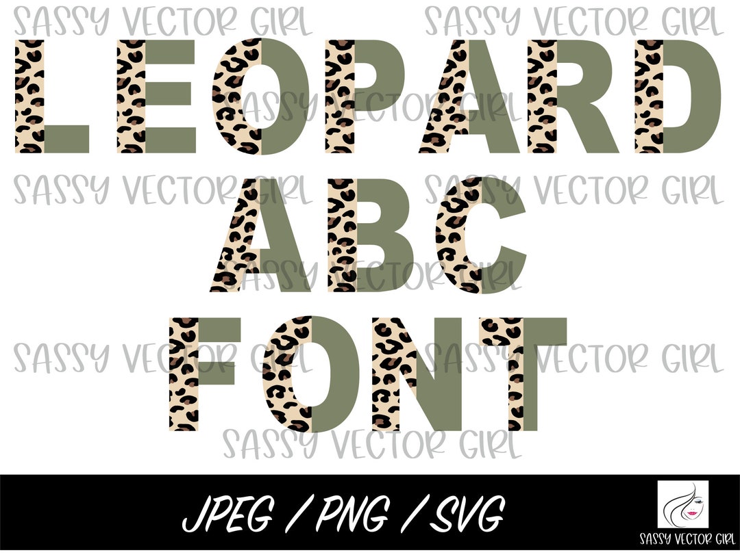 Half Leopard Font SVG Bundle, Green Leopard Alphabet Letters PNG ...