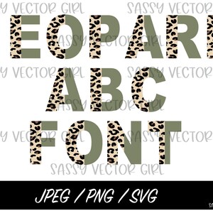 Half Leopard Font SVG Bundle, Green Leopard Alphabet Letters PNG ...