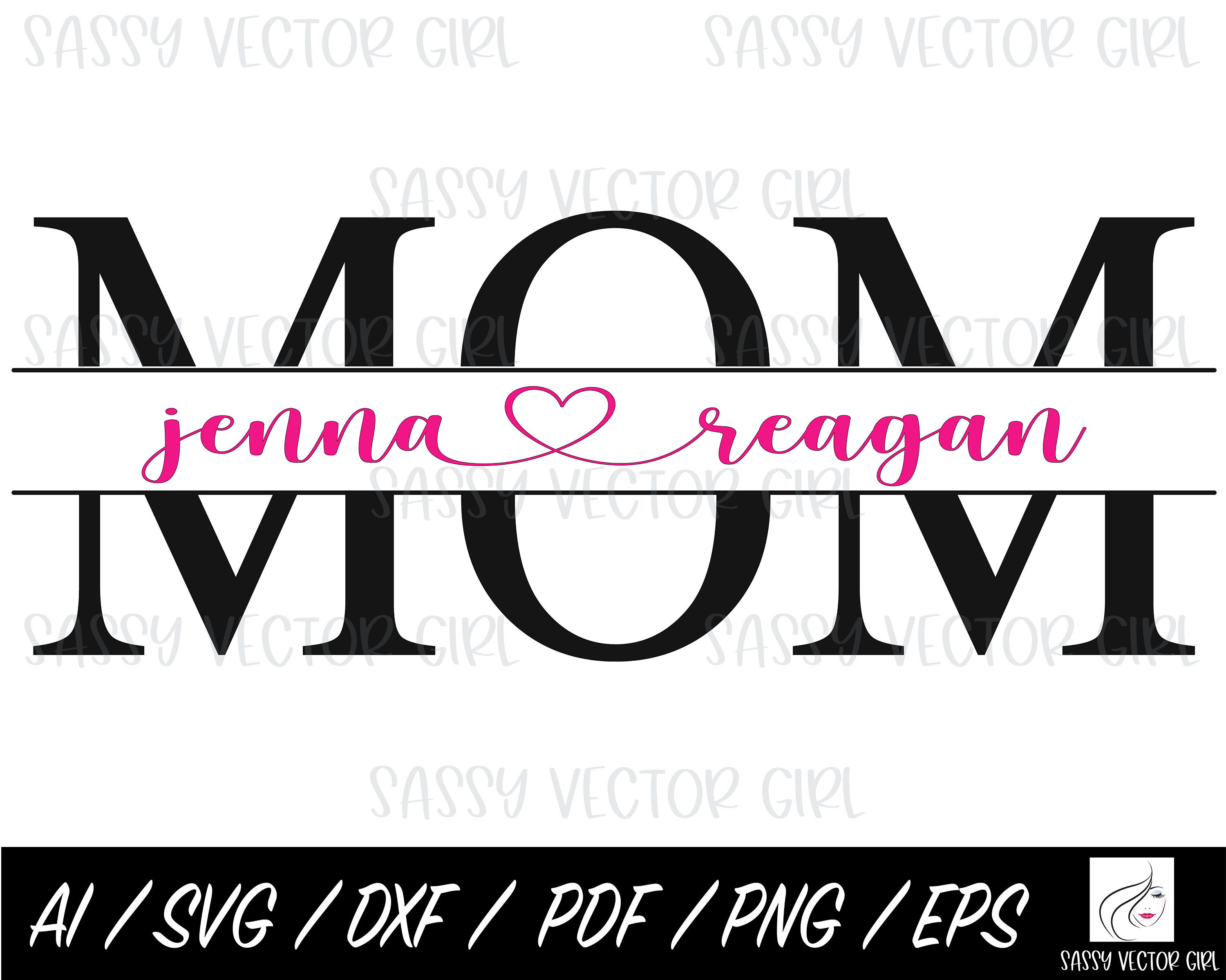 Mom Monogram Cut File Split Mom Svg Mothers Day Etsy Uk