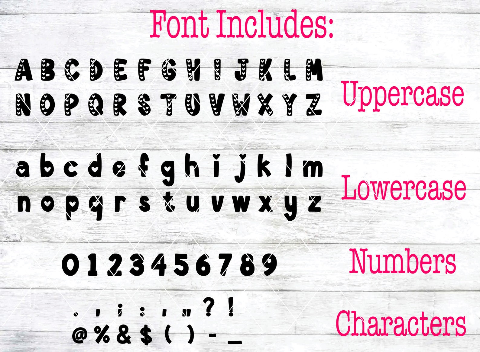 Valentine Font TTF, Heart Font, Valentine's Day Font, Cute Hearts ...