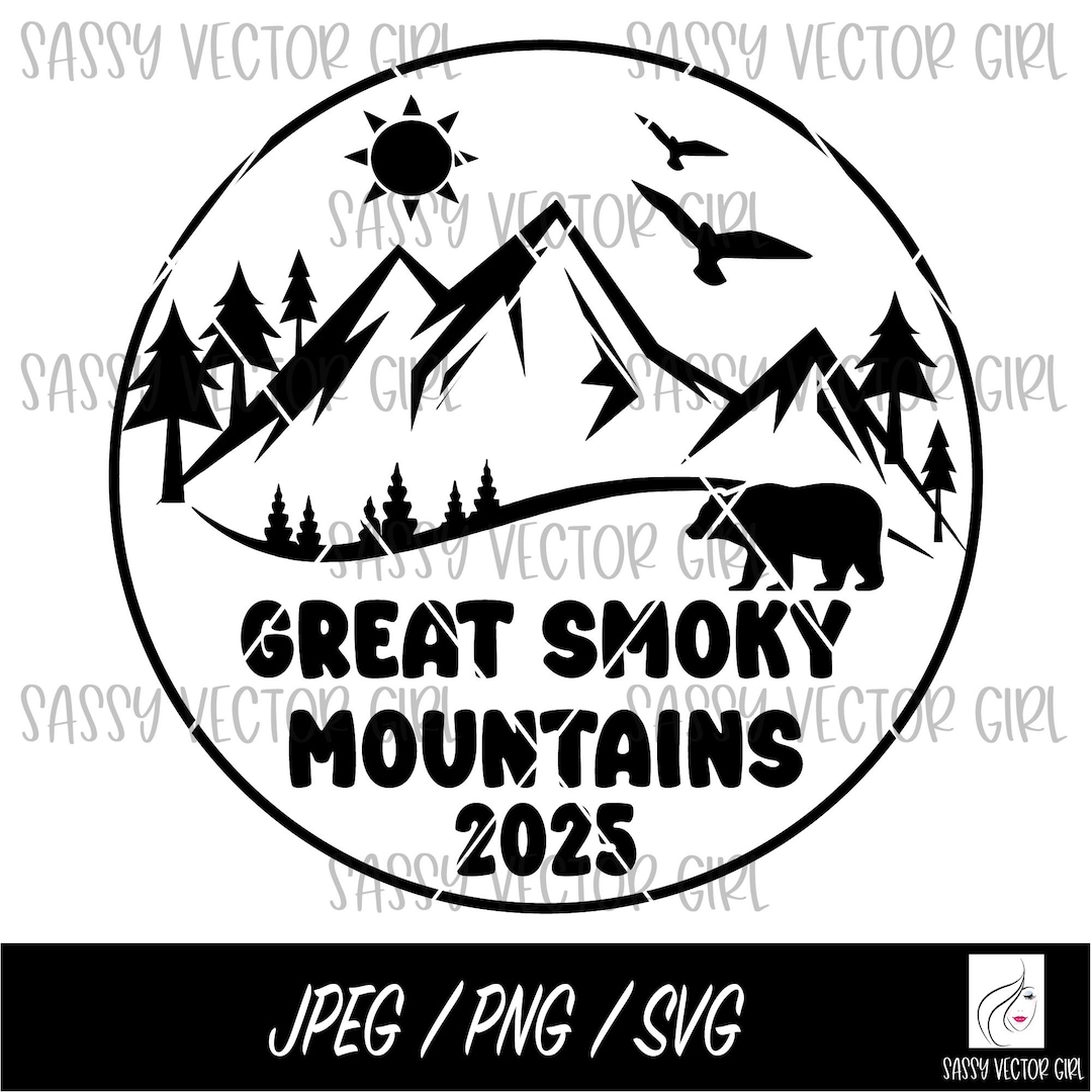 Smoky Mountains SVG, Tennessee Trip Png, Mountain Vacation 2025 Cut ...